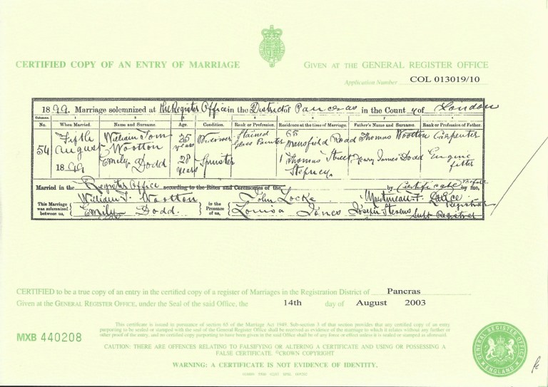 The Life and Times of William Tom Wootton – The Chiddicks Family Tree