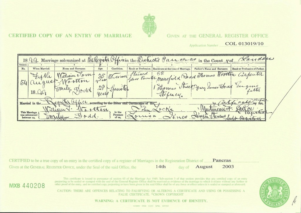 The Life and Times of William Tom Wootton – The Chiddicks Family Tree
