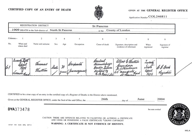 The Life and Times of Thomas Wootton – The Chiddicks Family Tree